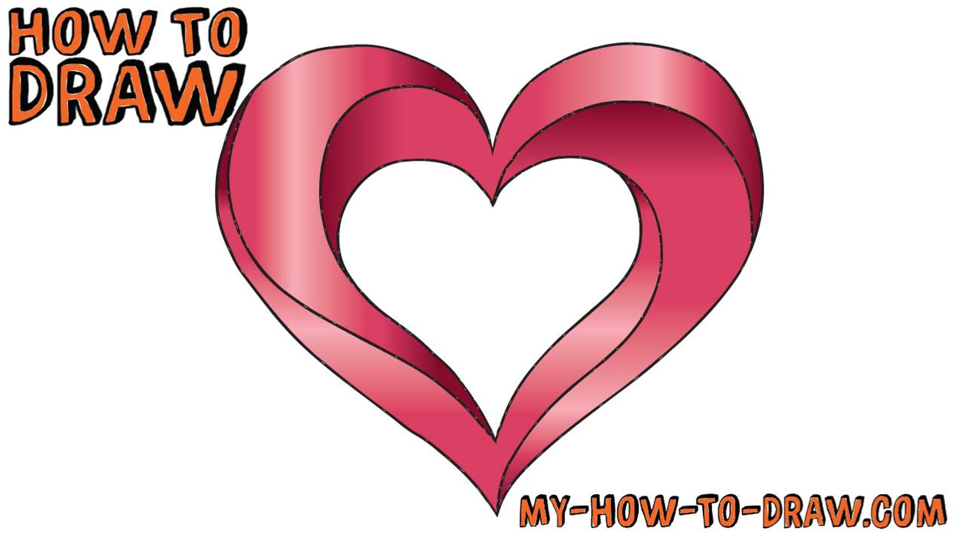 How To Draw 3d Hearts Step By Step