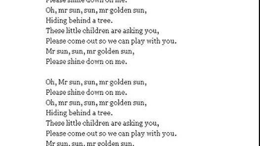 Mr Sun| Nursery Rhymes Songs With Lyrics and Action | Poems For Kids ...