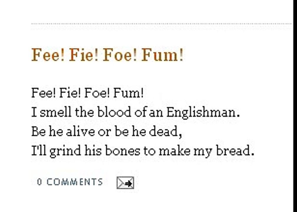 Fee! Fie! Foe! Fum! | Nursery Rhymes Songs With Lyrics and Action ...