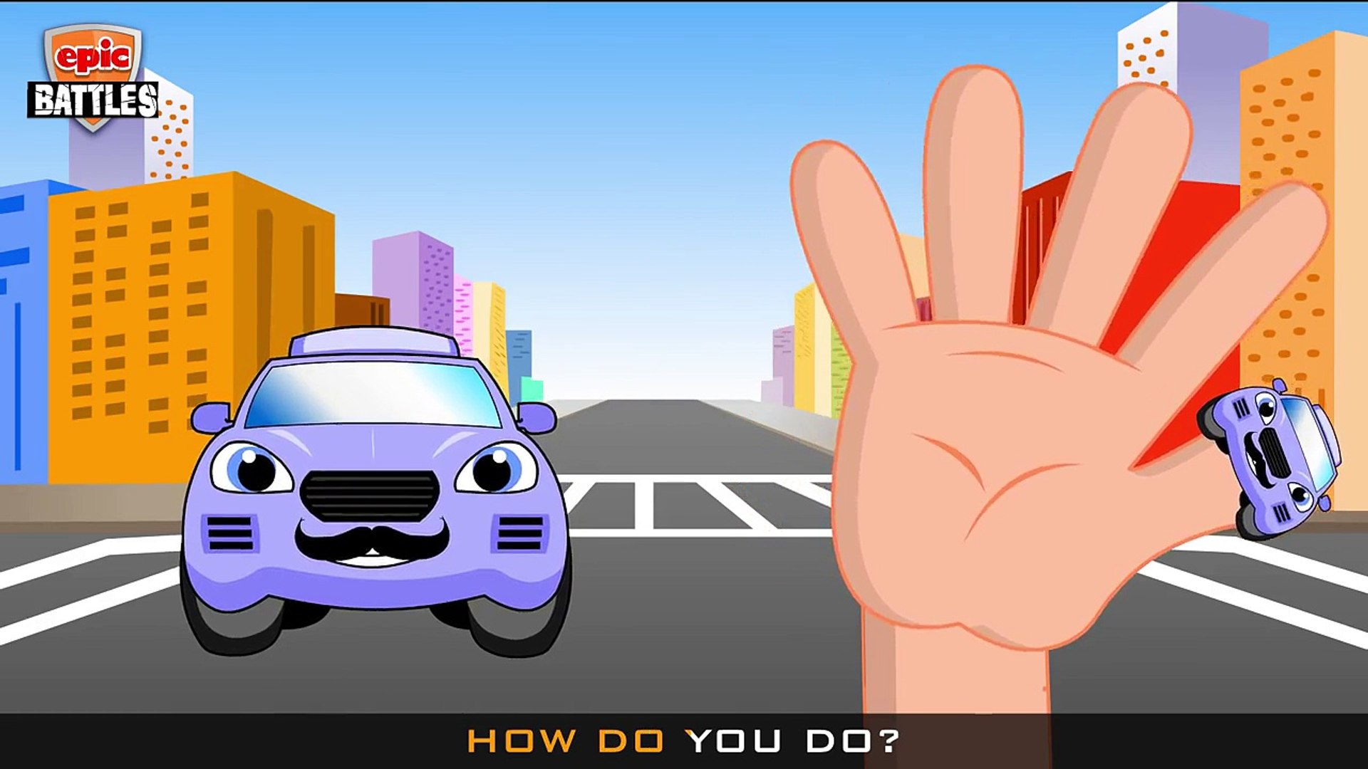 Cartoon Car Spaning Fingers