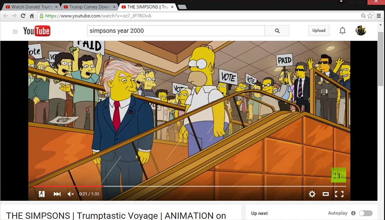 Simpsons Donald Trump 2000 vs Trump escalator entrance 2015 ...