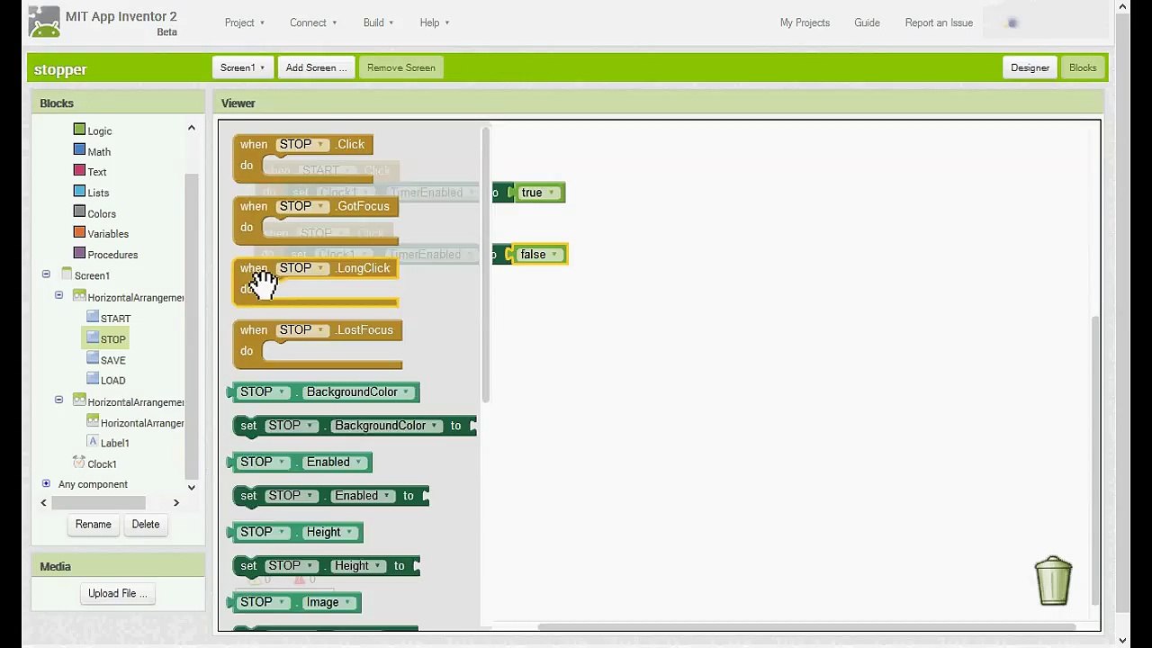 App Inventor 2 tutorial simple clock timer with pause, reset, save, load function - video ...