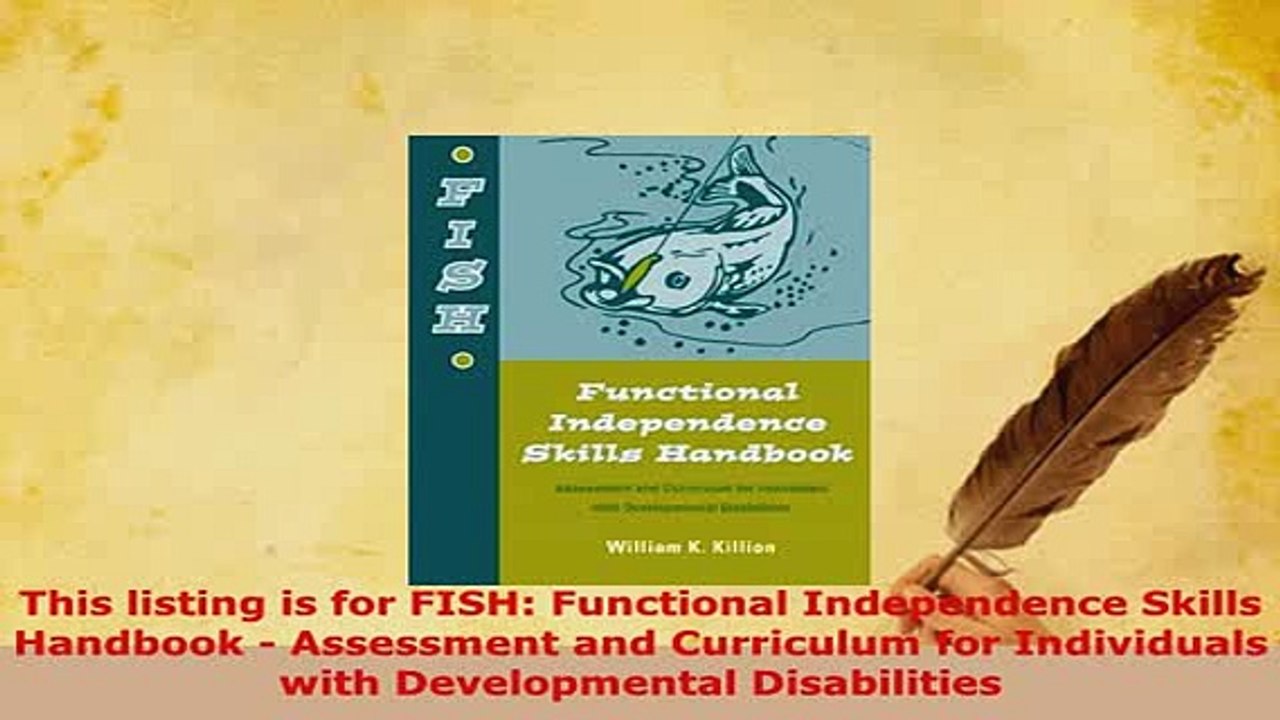 Download Functional Independence Skills Handbook Fish Assessment and ...