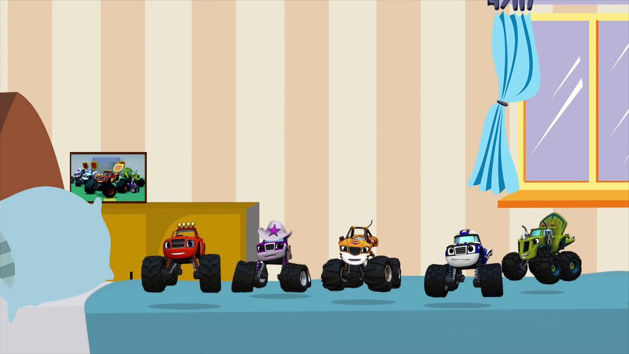 BLAZE AND THE MONSTER MACHINES FIVE LITTLE MONKEYS JUMPING ON THE BED ...