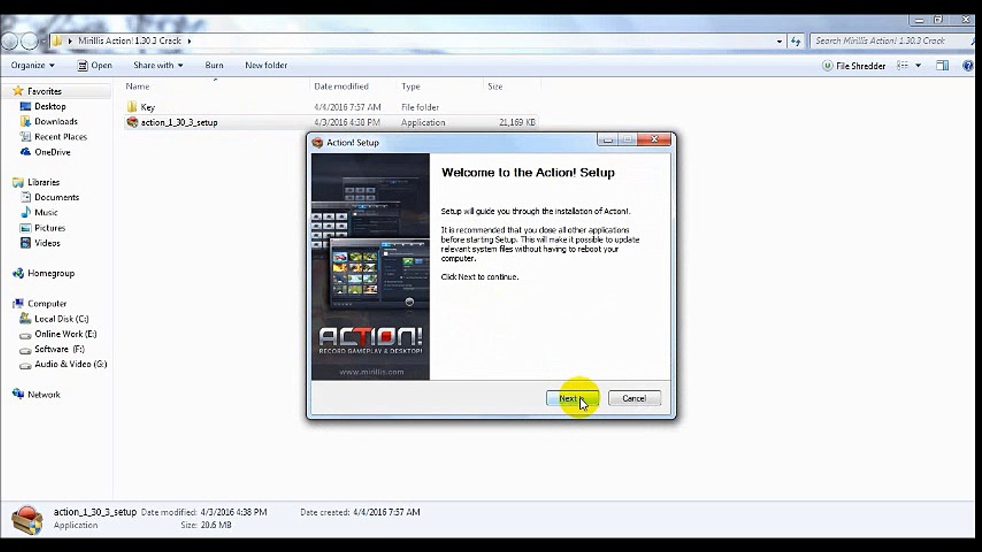 Mirillis Action Crack