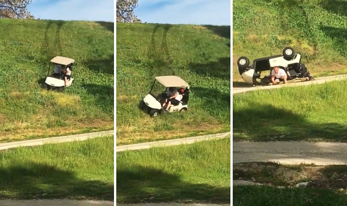 Golf Cart Rollover Down a Steep Hill - video Dailymotion