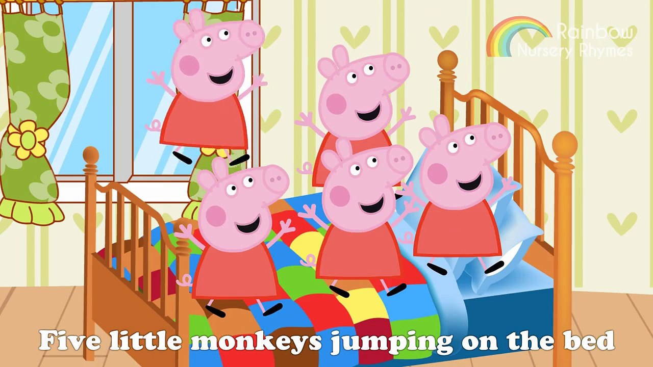 Five Little Monkeys song Peppa Pig | Baby Songs Children Songs for Kids ...