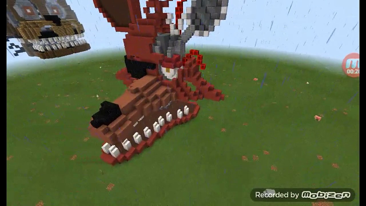 FNAF 2 foxy[minecraft build]Withered foxy head in minecraft - video ...