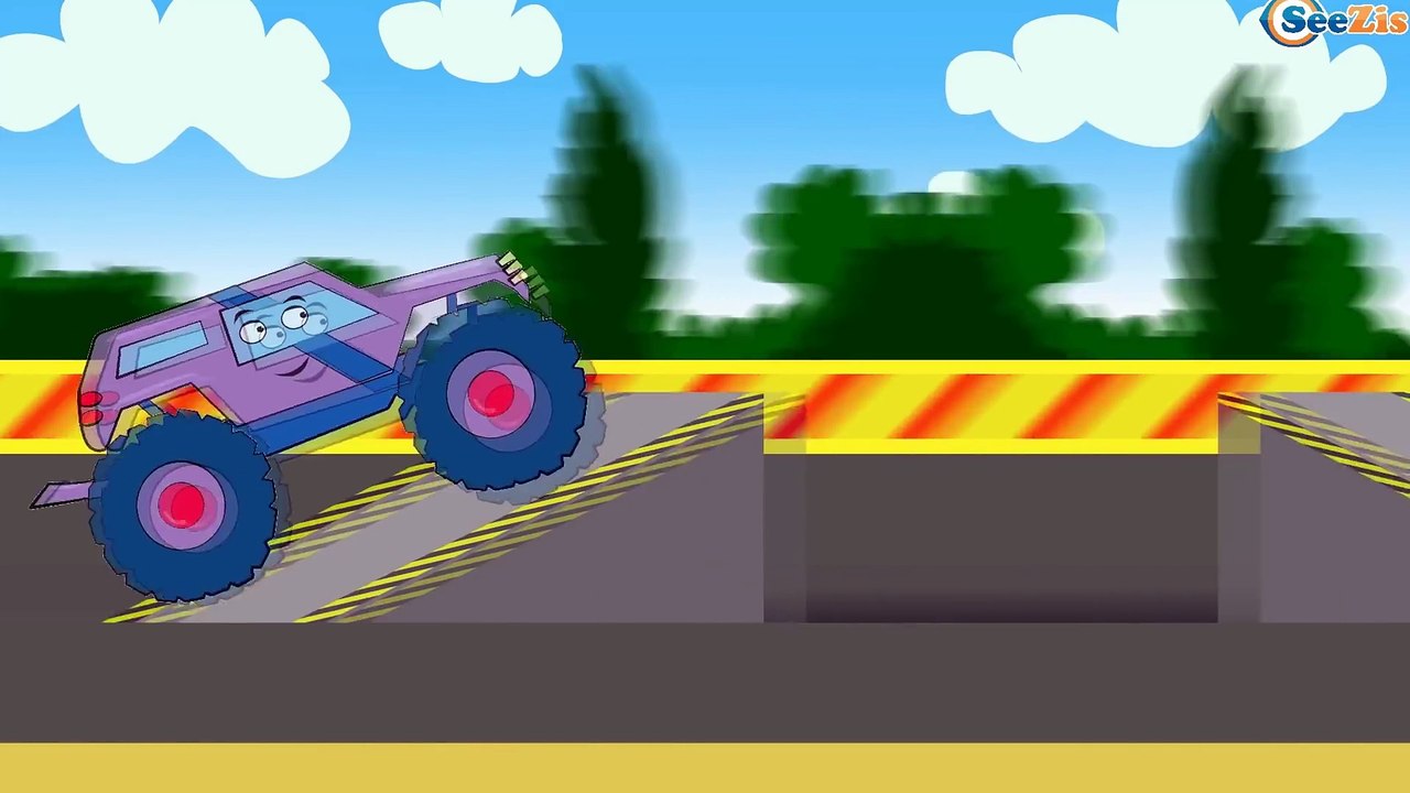 Monster Truck with Racing Car. Cars Cartoons for kids. New Track with ...