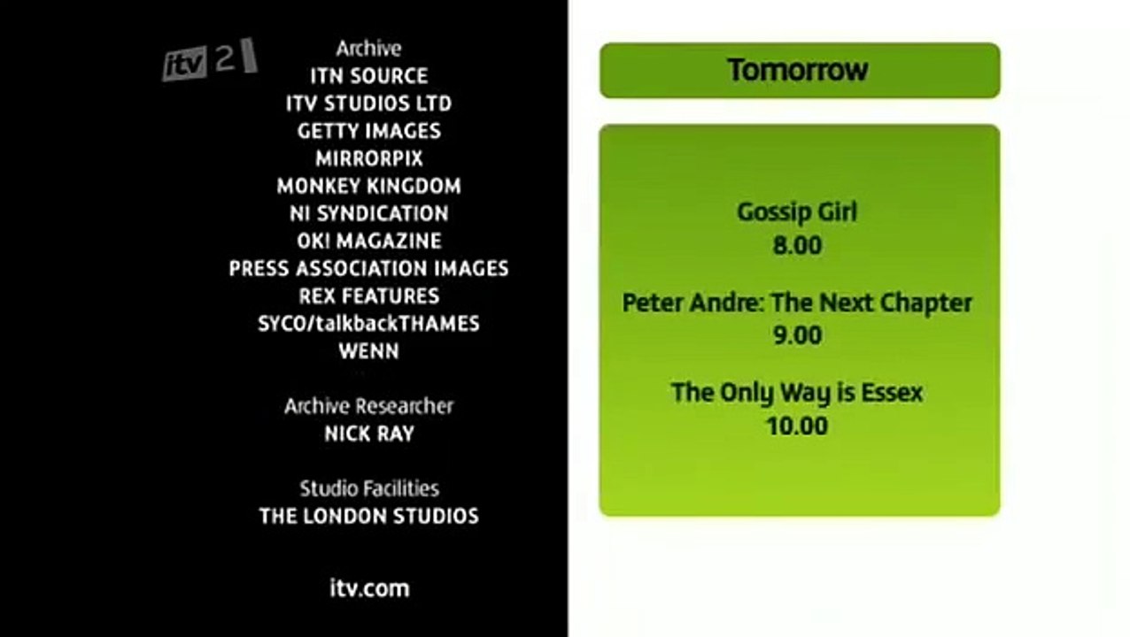 ITV2 End Credits Promotion - October 23, 2010 - video Dailymotion