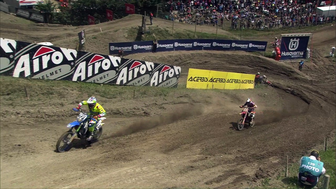 MXGP of Trentino MX2 Race 1 Jeffrey Herlings passes Samuele Bernardini ...