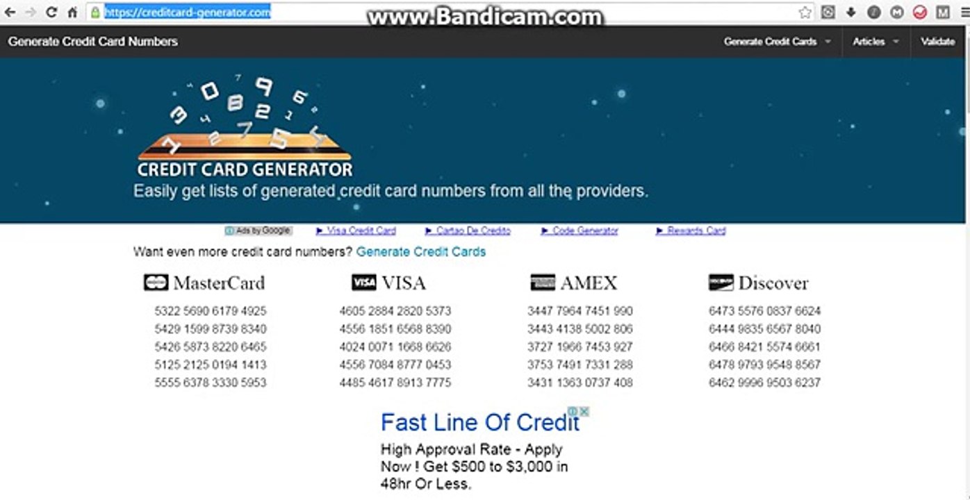 NEW CREDIT CARDS GENERATOR 2017 WITH WORKING CVV. - video Dailymotion