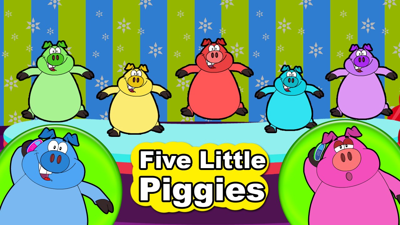 children's songs || Five Little Piggies Jumping on Bed |By Nursery Kids ...