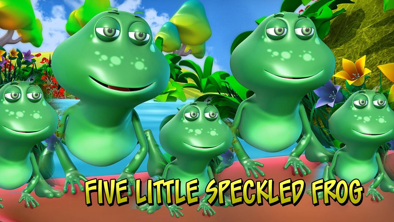 Five Little Speckled Frogs Sat on a Speckled Log - Nursery Rhymes For ...