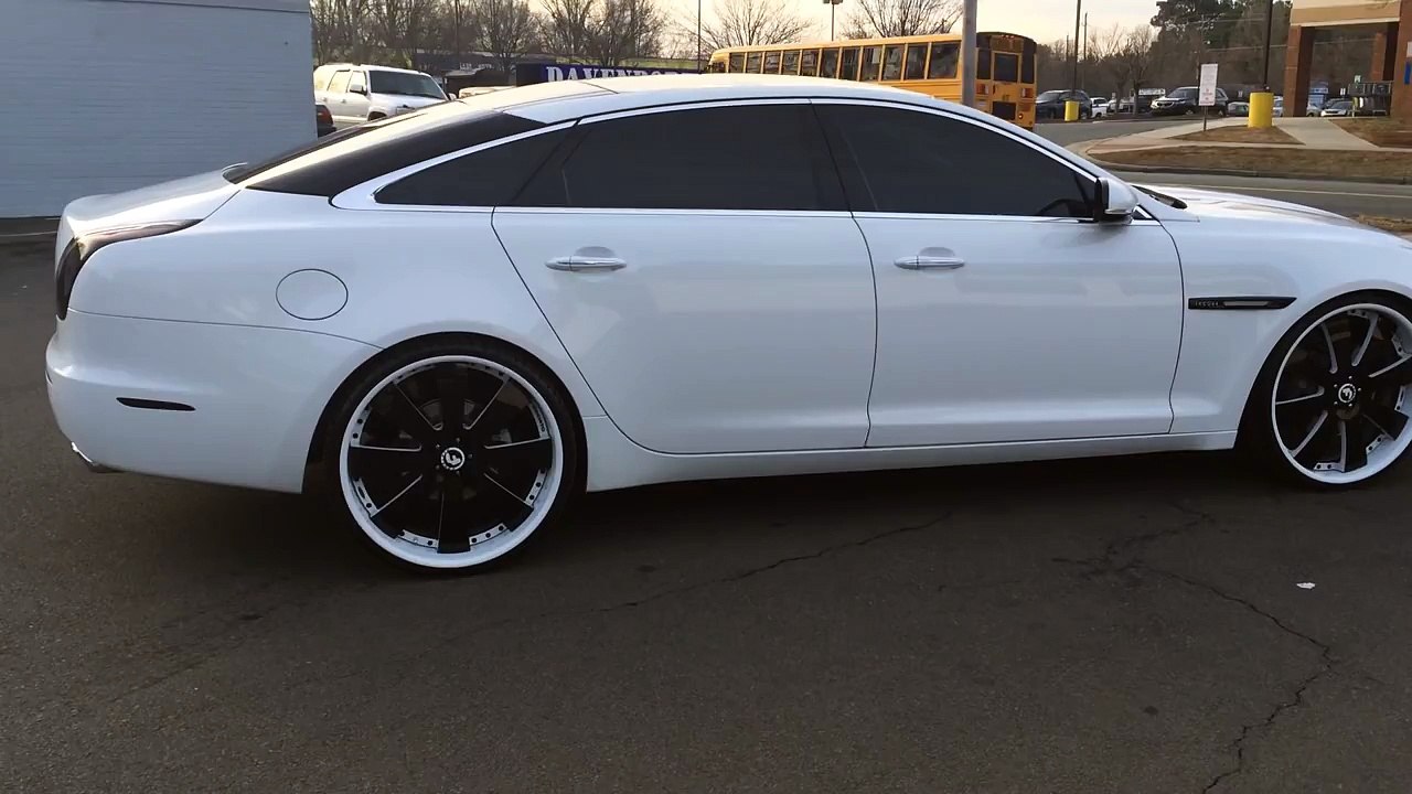 Jaguar XJL on 24 inch Forgiato 3pc Custom Painted Rims smoked out ...