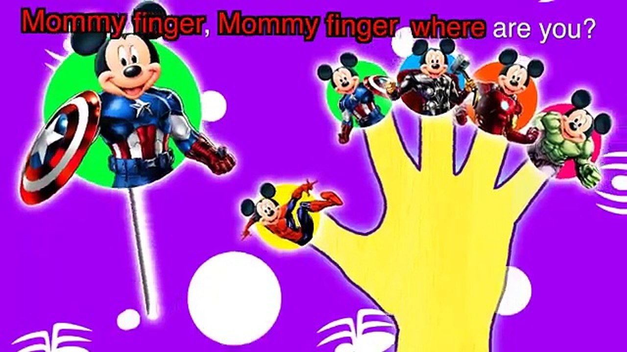 Mickey Mouse Marvel SuperHeroes Finger Family Lollipop Nursery Rhymes ...
