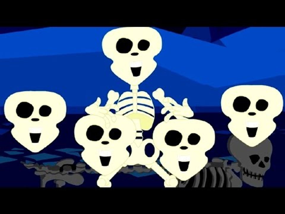 five little skeletons | scary rhymes | halloween rhymes | nursery ...