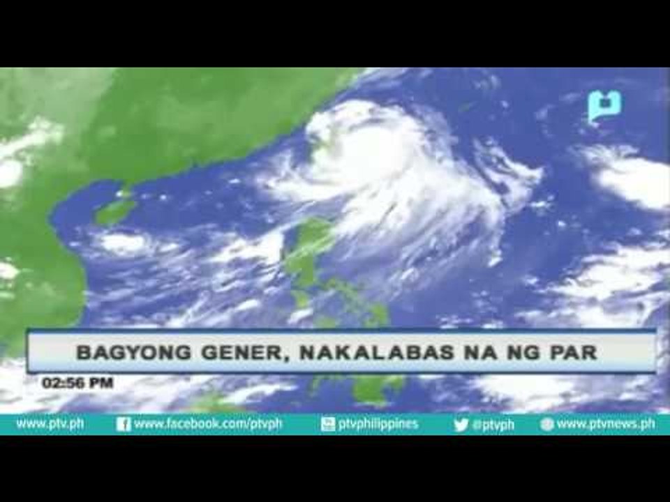 Bagyong Gener, nakalabas na ng Philippine Area of Responsibility ...