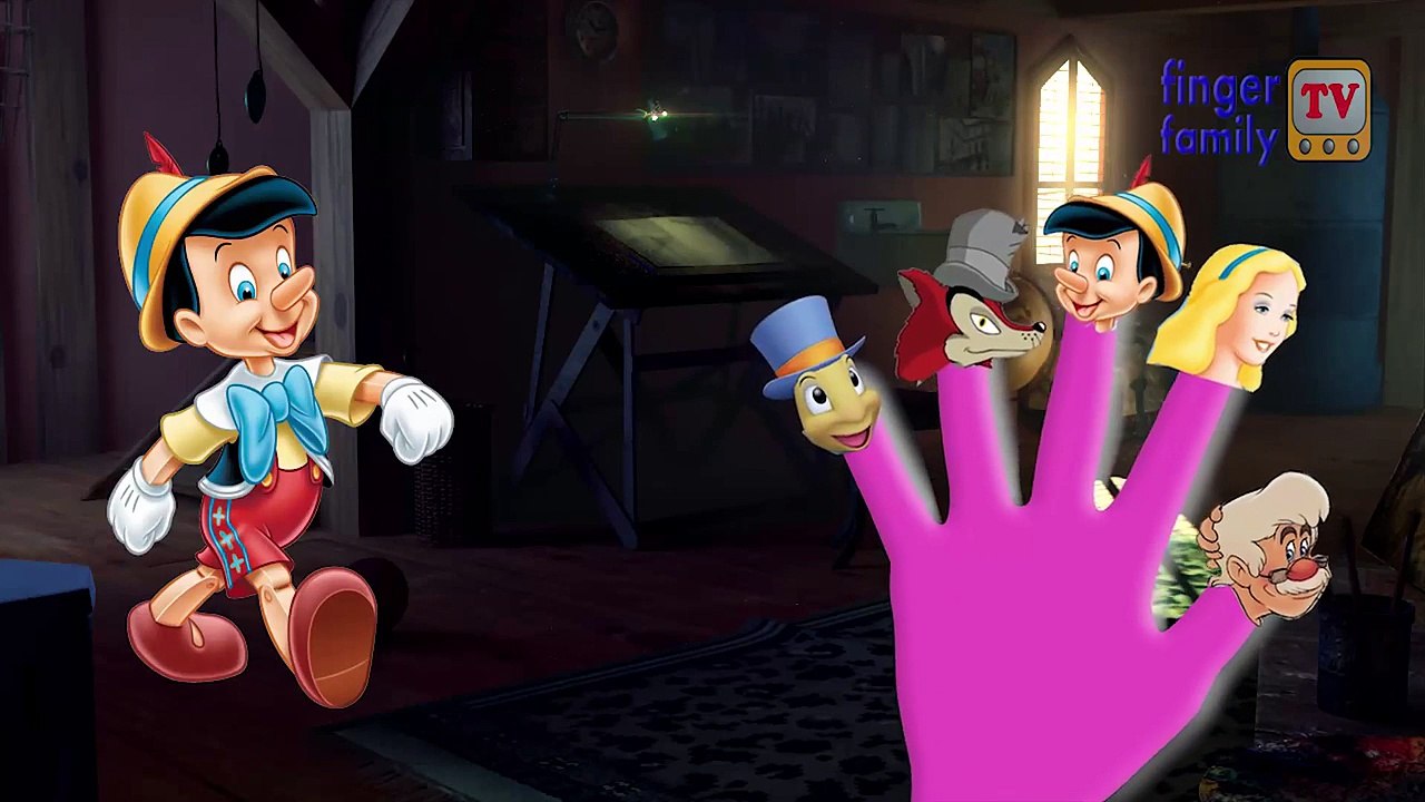 Pinocchio Finger Family Nursery Rhyme - Dailymotion Video