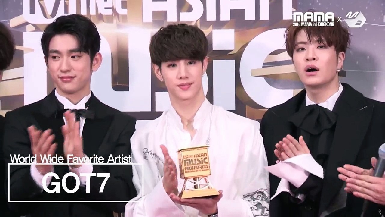 [2016MAMA x M2] 갓세븐(GOT7) 월드 와이드 페이보릿상 땡큐스테이지 - 동영상 Dailymotion