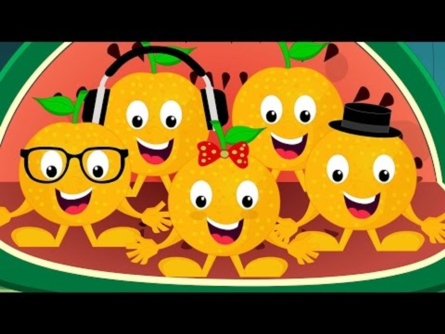 Five Little Oranges Jumping On The Bed