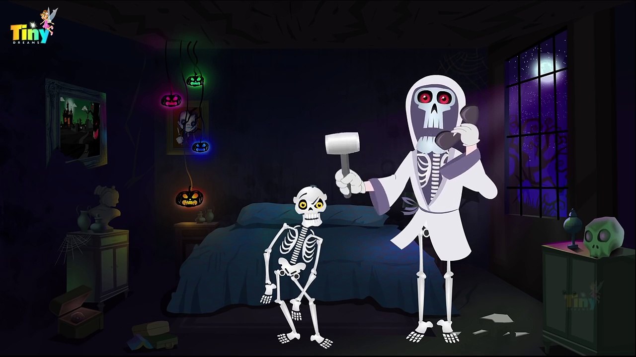 Five Little Skeletons Jumping On The Bed | Nursery Rhymes For Kids ...