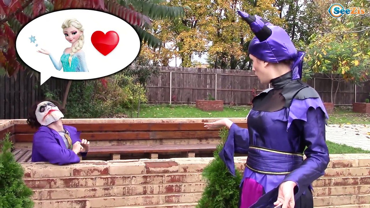 Joker love Elsa? w/ Spiderman Frozen Elsa vs Maleficent Superheroes in ...