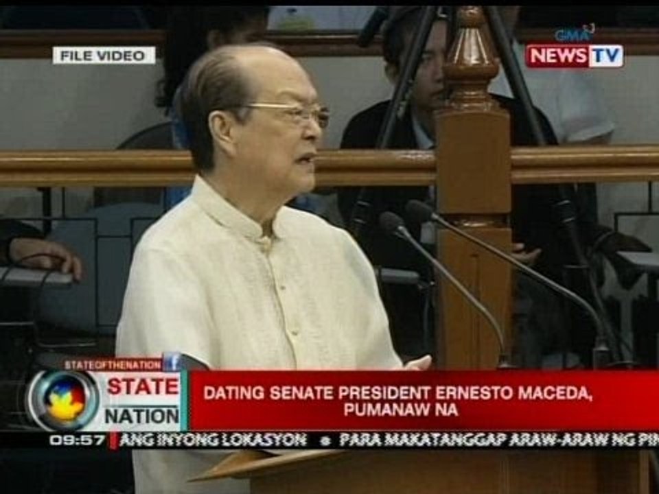 SONA: Dating Senate President Ernesto Maceda, pumanaw na - video ...