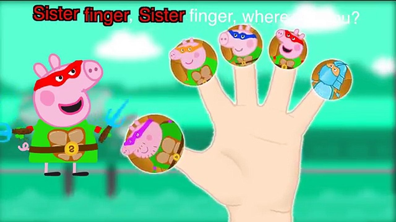 Peppa Ninja Turtles Finger Family / Nursery Rhymes and More Lyrics ...