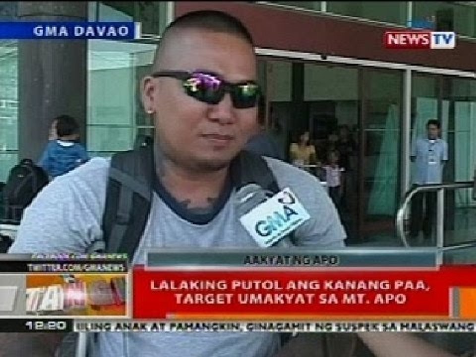 BT: Lalaking putol ang kanang paa, target umakyat sa Mt. Apo - video ...