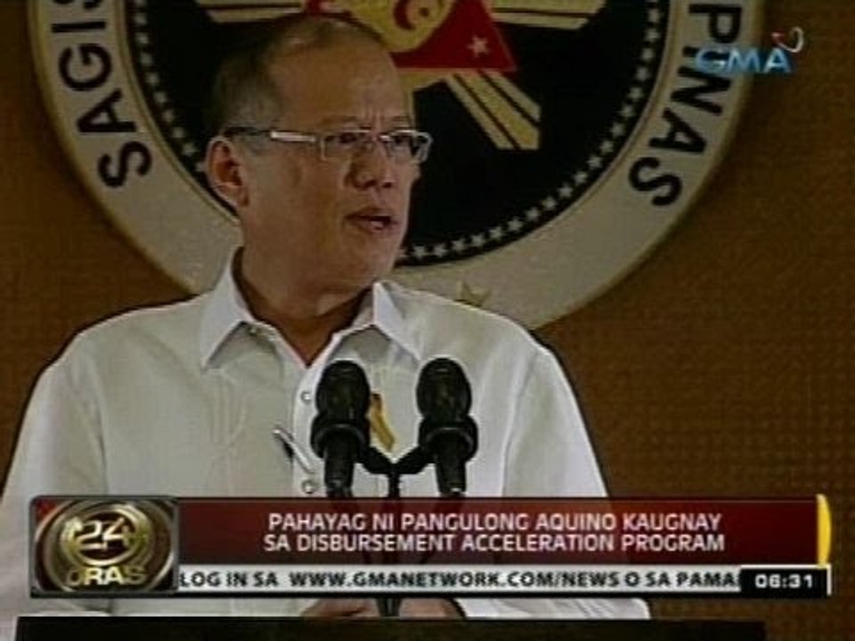 24 Oras: PNoy, dinepensahan ang Disbursement Acceleration Program - video Dailymotion