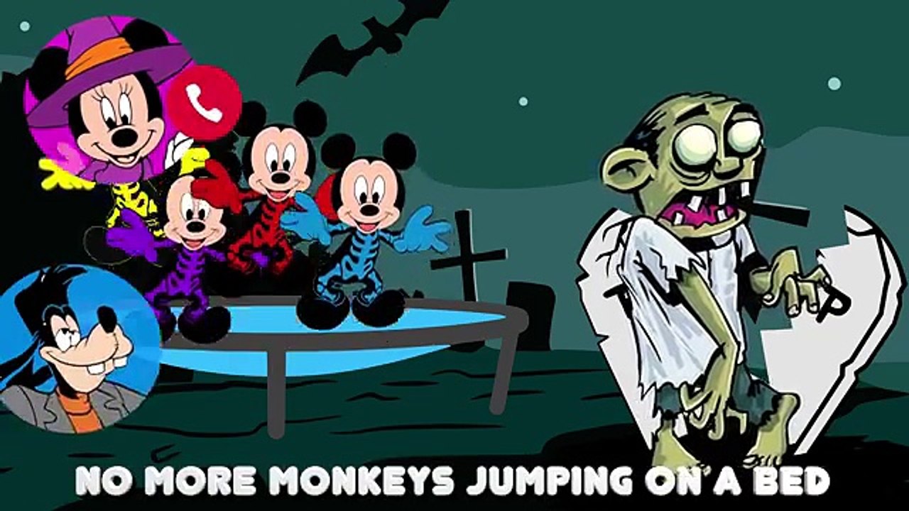 Five Little Mickey Mouse Chased by Zombies at the Cemetery - video ...