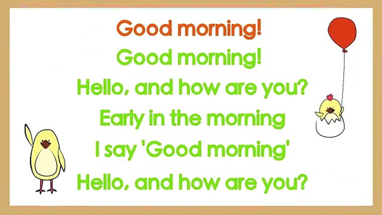 Good Morning Song for Kids (with lyrics) | The Singing Walrus – Видео ...