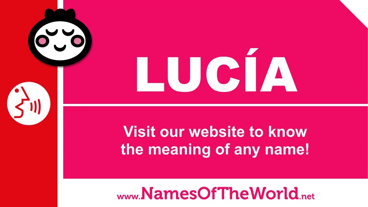 How to pronounce LUCÍA in Spanish? - Names Pronunciation - www ...