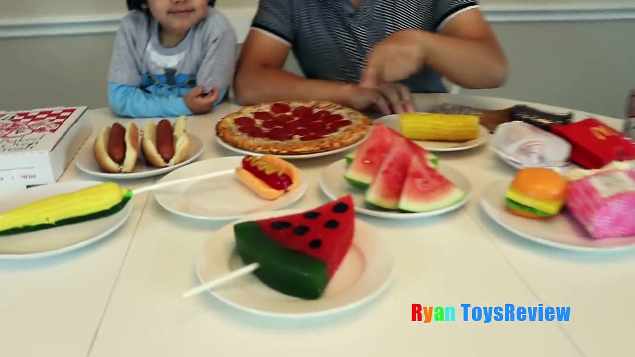 GUMMY FOOD VS REAL FOOD CHALLENGE taste test! Kid Fun giant candy ...