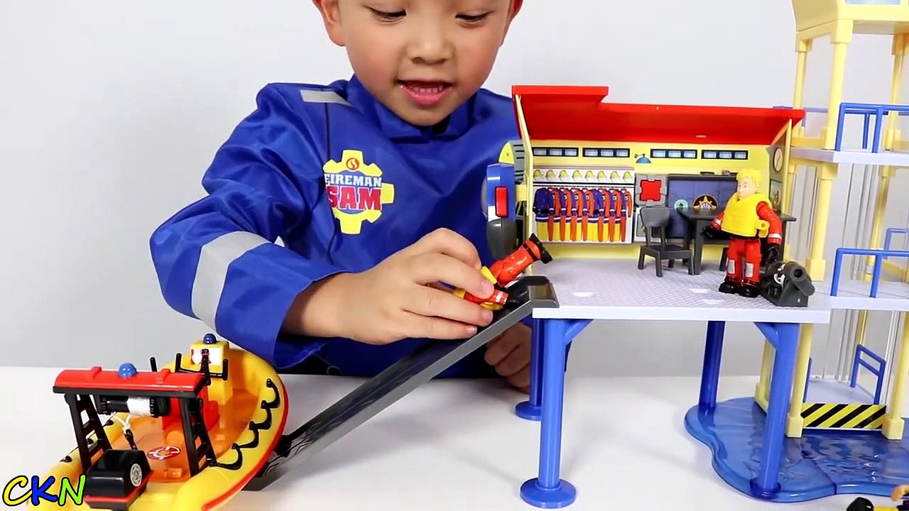 HD Fireman Sam Ocean Rescue Centre Playset Toys Unboxing And Playing ...