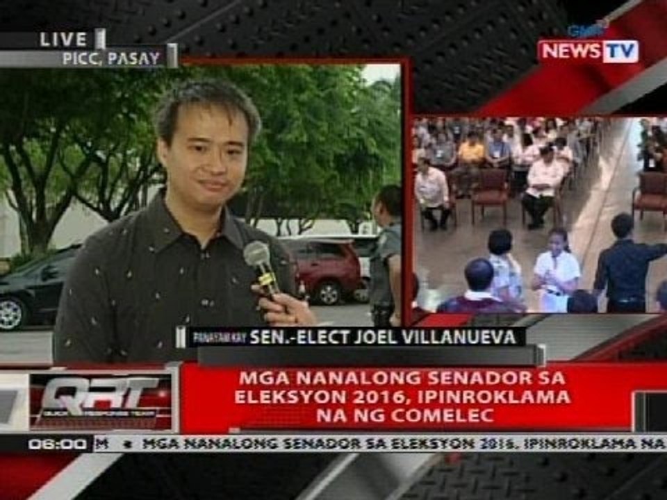 QRT: Panayam kay Sen.-elect Joel Villanueva - video Dailymotion