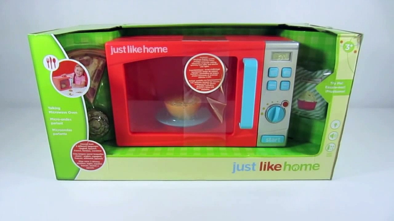 Just Like Home Microwave Oven Toy Playset Pretend Play Food Kitchen ...