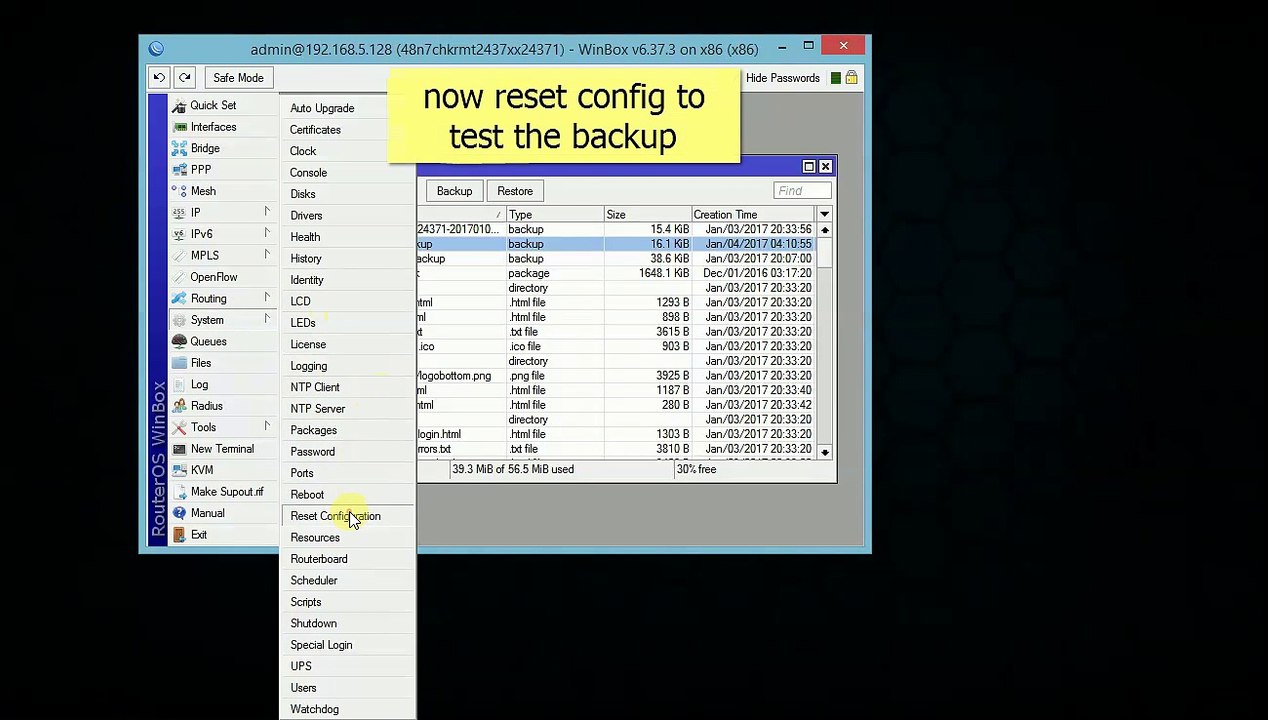 MikroTik Router - How to backup configuration and setting from Winbox - video Dailymotion
