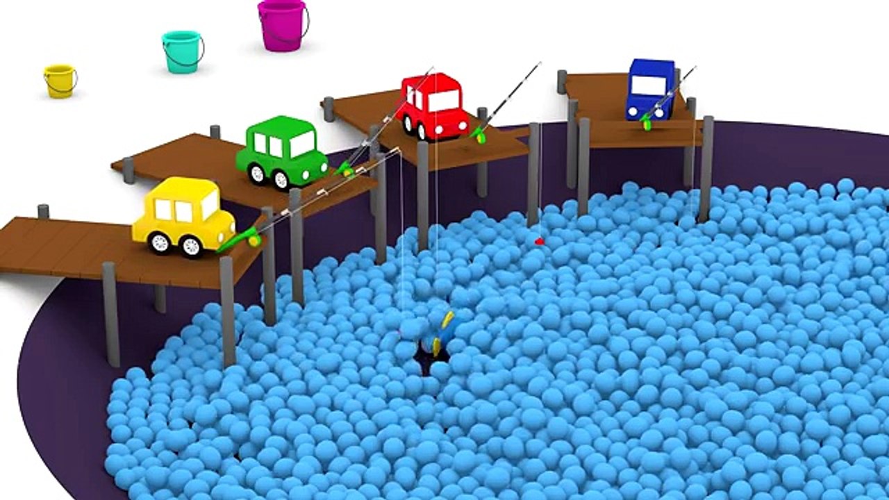 WHICH BUCKET_ - Ball Pit Pool FISHING - Cartoon Cars - Car Cartoons for ...