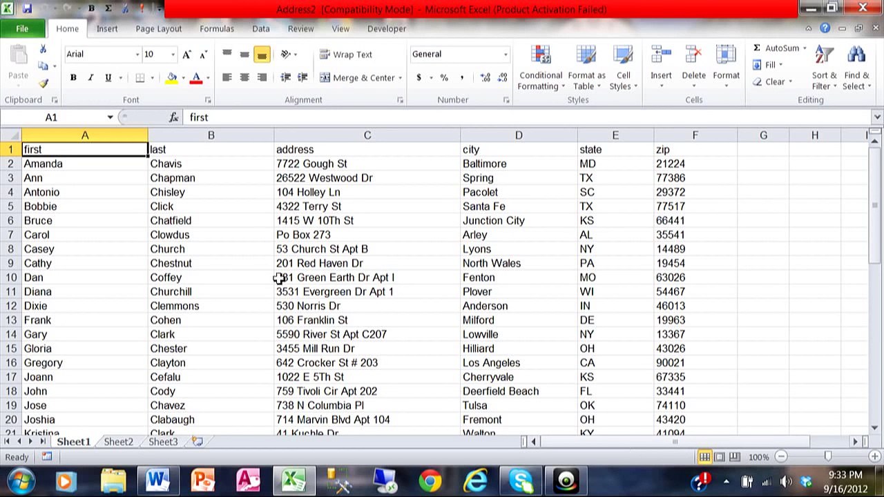 Create Mailing Labels From Your Excel 2010 Data Using Mail Merge In 