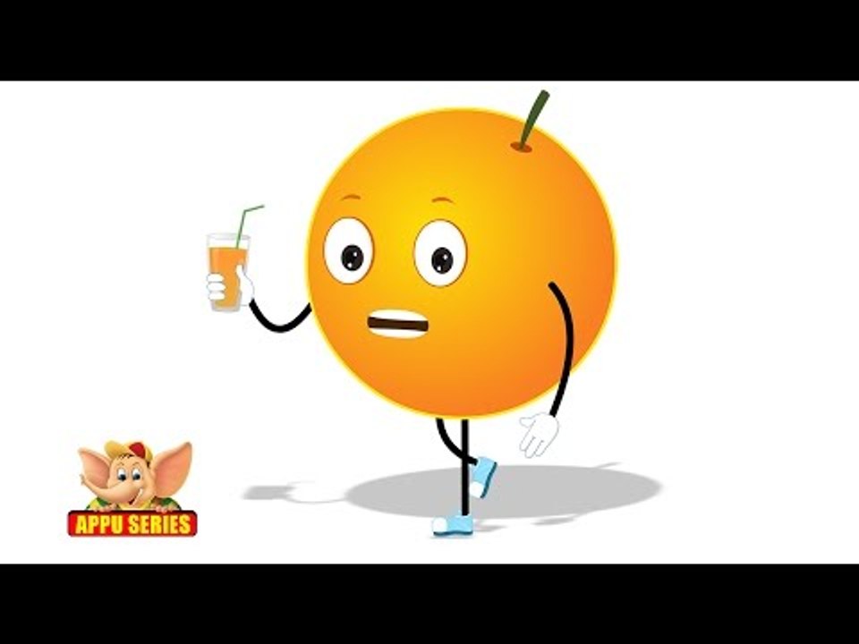 Orange Fruit Rhyme for Children, Orange Cartoon Fruits Song for Kids ...