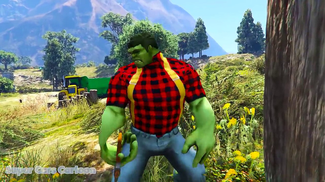 BLOODY HULK Lumberjack accident in the woods under logs. 3D animation ...