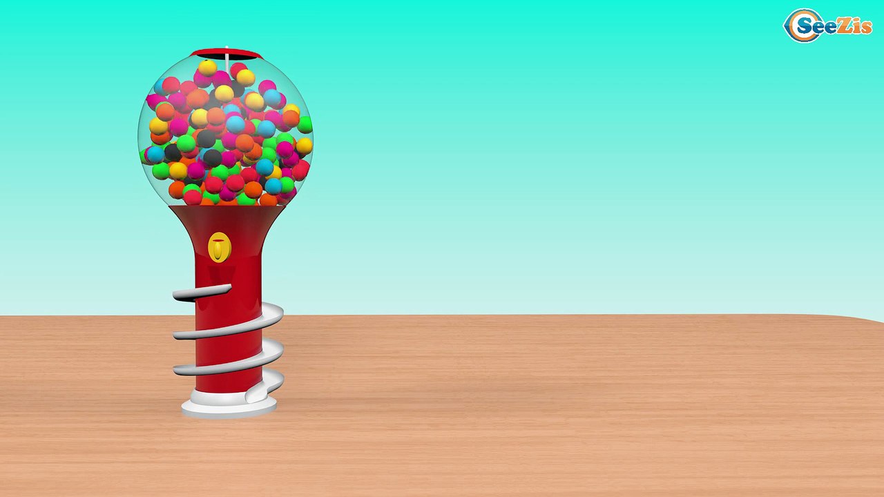 Learn Colors with Gumball Machine for Children Toddlers - Colours With ...