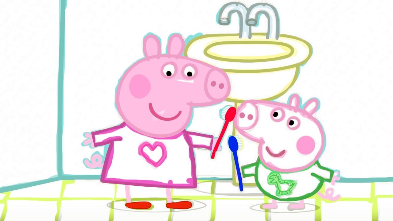 Cartoon Peppa Pig brushing his teeth, draw # - video Dailymotion