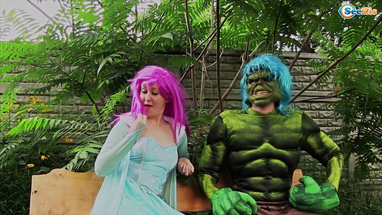 Frozen Elsa & Spiderman vs Hulk & Maleficent! Elsa loves Superheroes ...