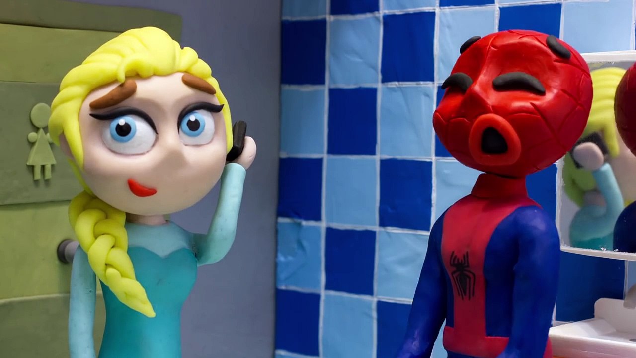 Spiderman is sick and Elsa Calls the doctor Frozen Play Doh Cartoon ...