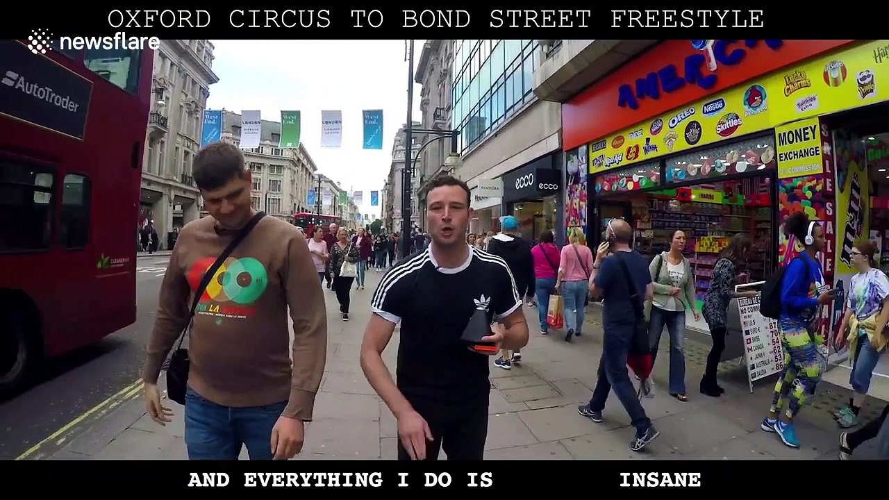 Rappers perform epic walking freestyle along Oxford Street - video ...