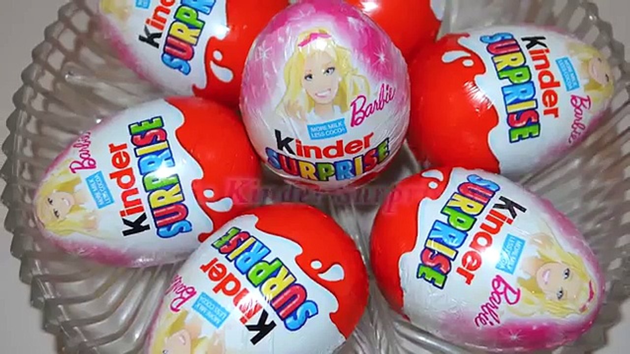 Barbie Kinder Surprise Eggs Unboxing with Surprise Barbie Dolls and ...