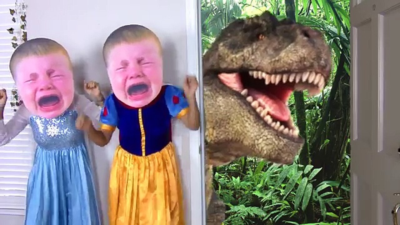 Frozen Elsa Baby & Snow white baby magic door w/ Dinosaurs, spiderman ...